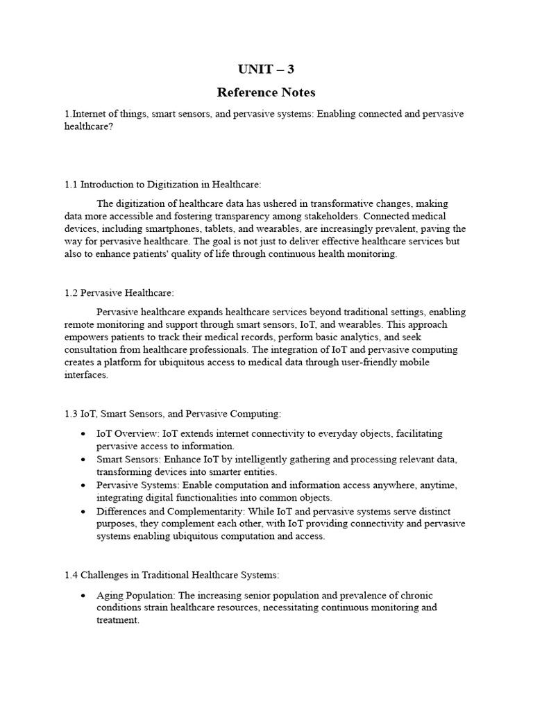 UNIT 3 Reference notes | PDF | Internet Of Things | Databases