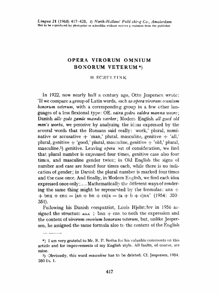 Opera Vivorum Omnium Bonorum Veterum | PDF | Grammatical Gender | Syntax