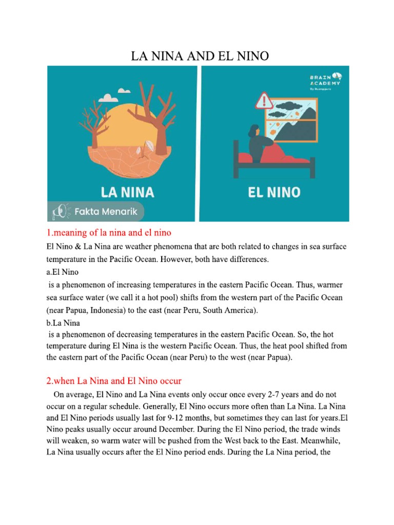 La Nina and El Nino | PDF
