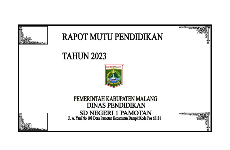 Cover Rapot Mutu Penddk | PDF