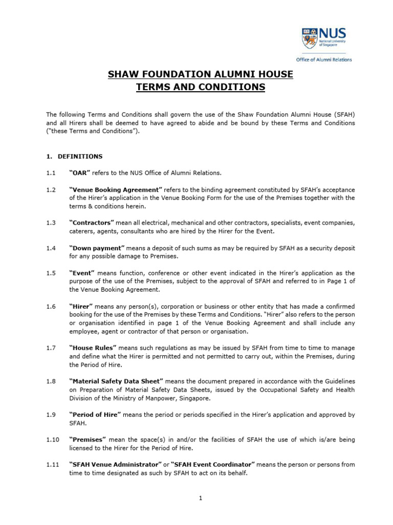 SFAH Terms and Conditions Guide | PDF | License | Arbitration