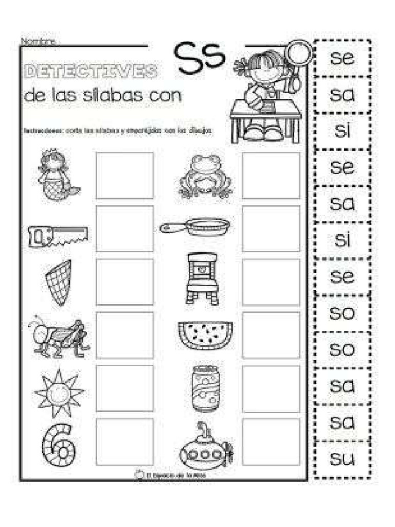 Guía de Recortes Consonante S | PDF