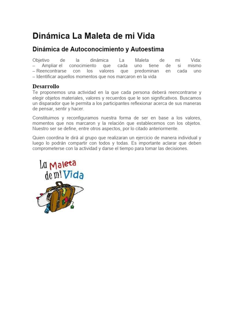 Dinámica La Maleta de Mi Vida | PDF