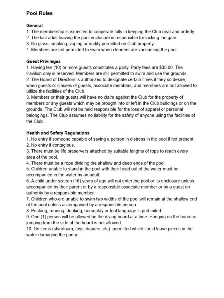 Squares Pool Rules