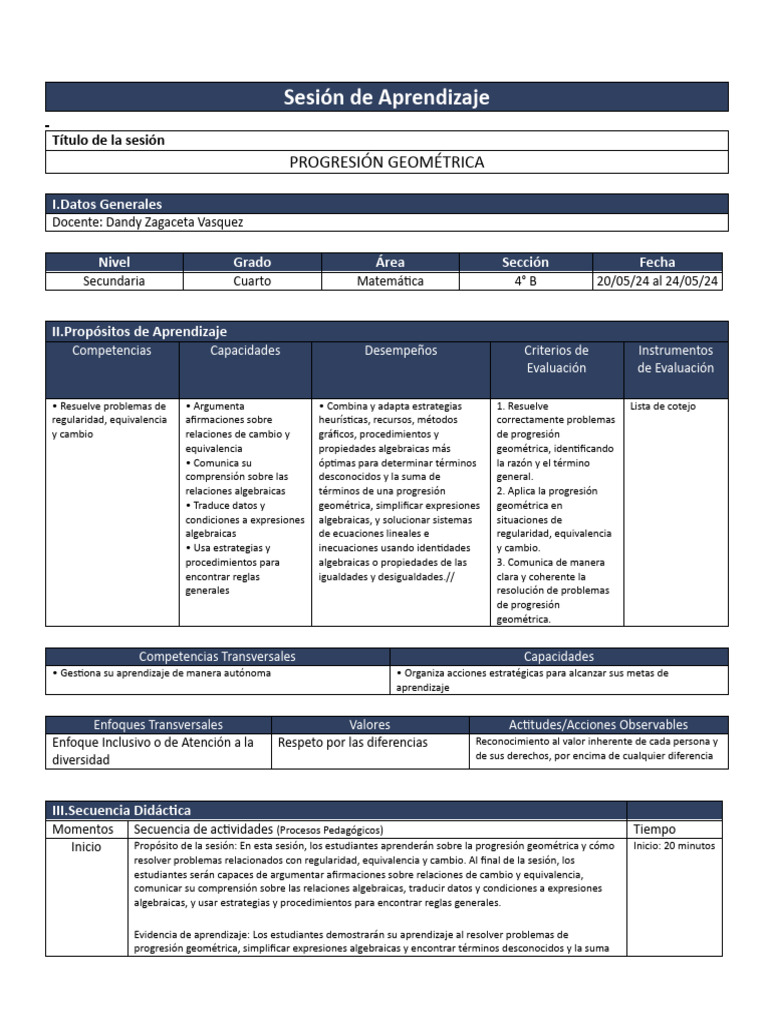 Progresión Geométrica | PDF | Geometría | Ecuaciones