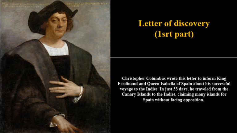 Columbus' Letter on Indies Voyage | PDF