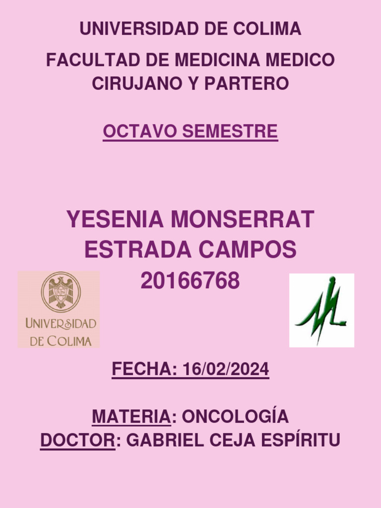 Resumen 3 - Yesenia Monserrat Estrada Campos | PDF | Cáncer | Glándula ...