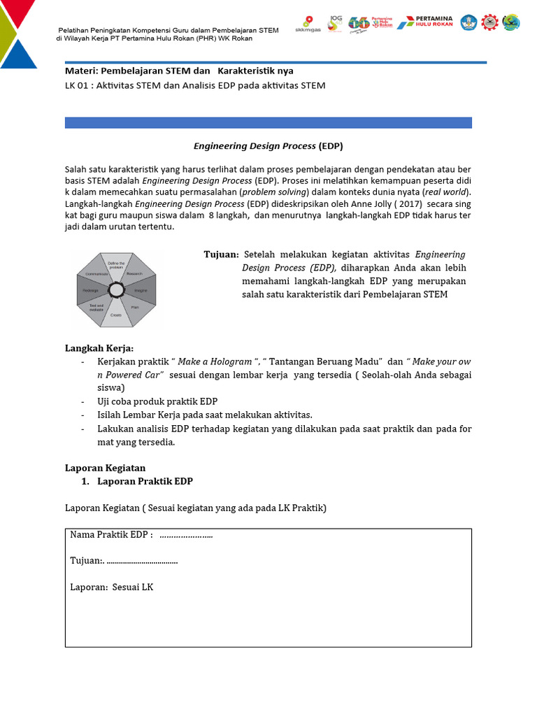 LK 01 Aktivitas EDP STEM Jenjang SMP | PDF