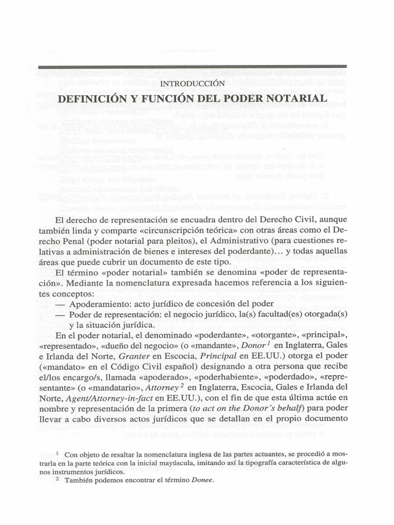 Definición y Función Del Poder Notarial | PDF