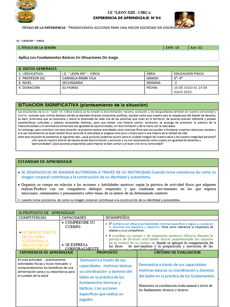 02 SEMANA VII 3-4 ED - FI. 2022 EX. 03 Por Terminar Segunda Actividad | PDF | Aprendizaje ...