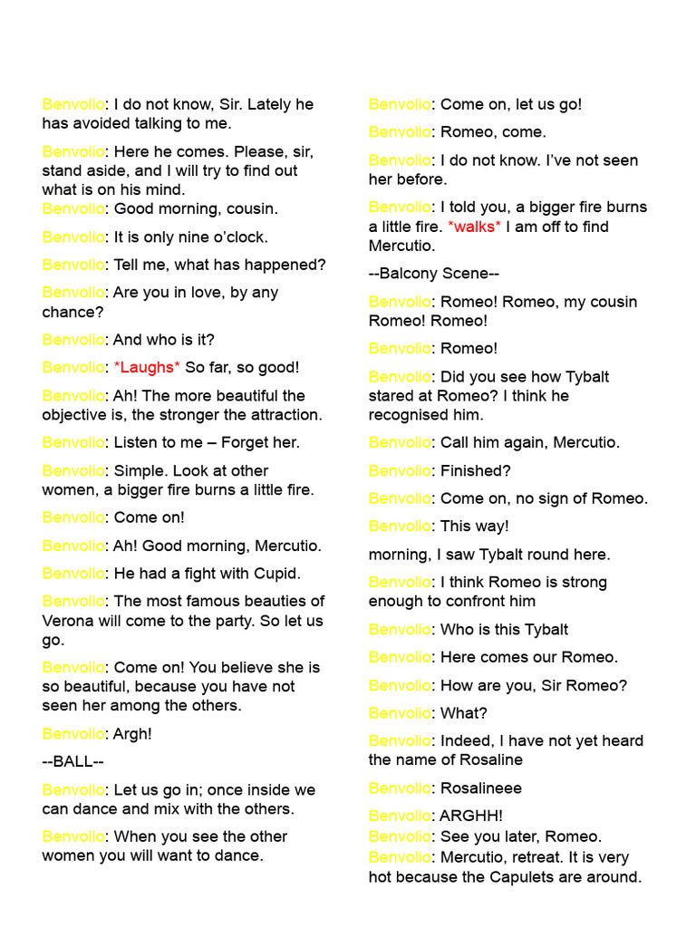 ROMEO AND JULIET NOTES | PDF | Characters In Romeo And Juliet