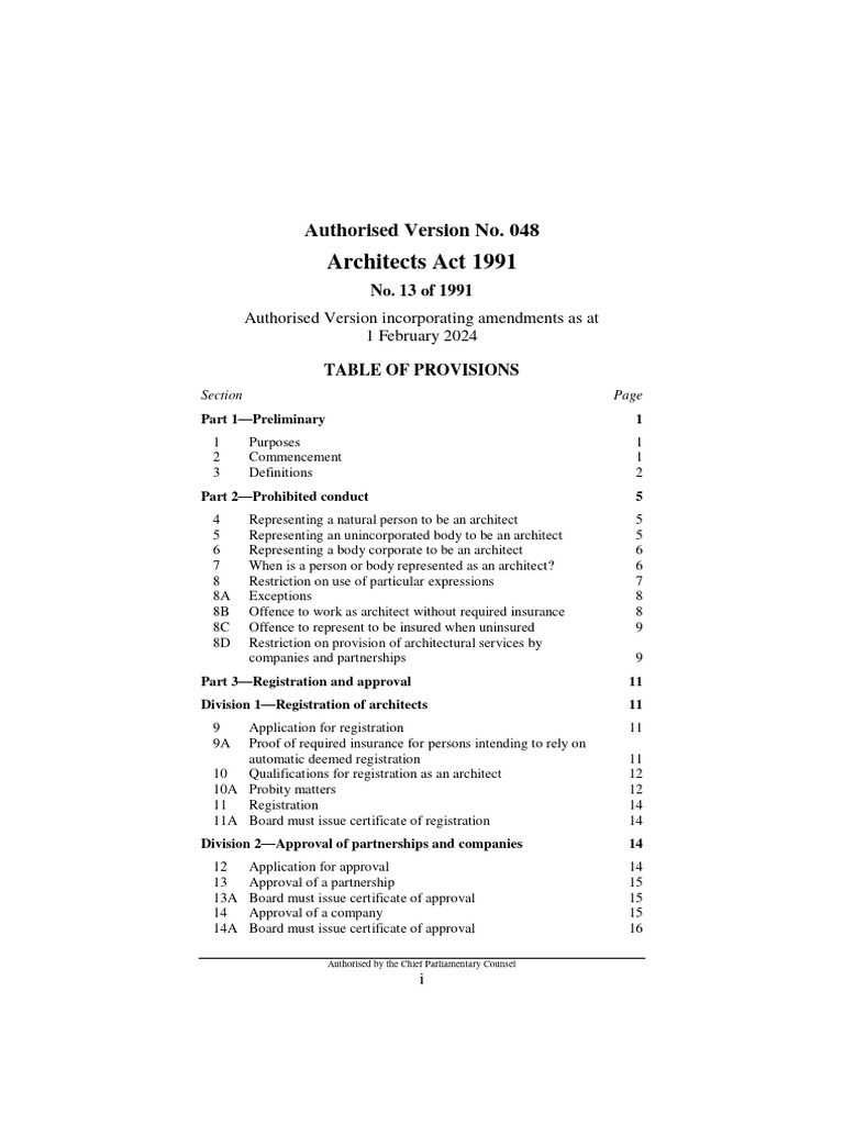 Architects Act 1991 | Download Free PDF | Architect | Mediation