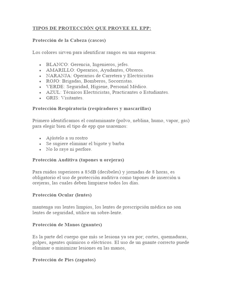 Tipos de EPP y su Uso Seguro | PDF | Guante