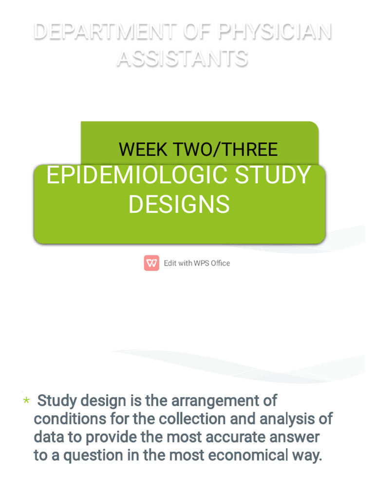23 Epidemiologic Study Designs | PDF | Randomized Controlled Trial ...