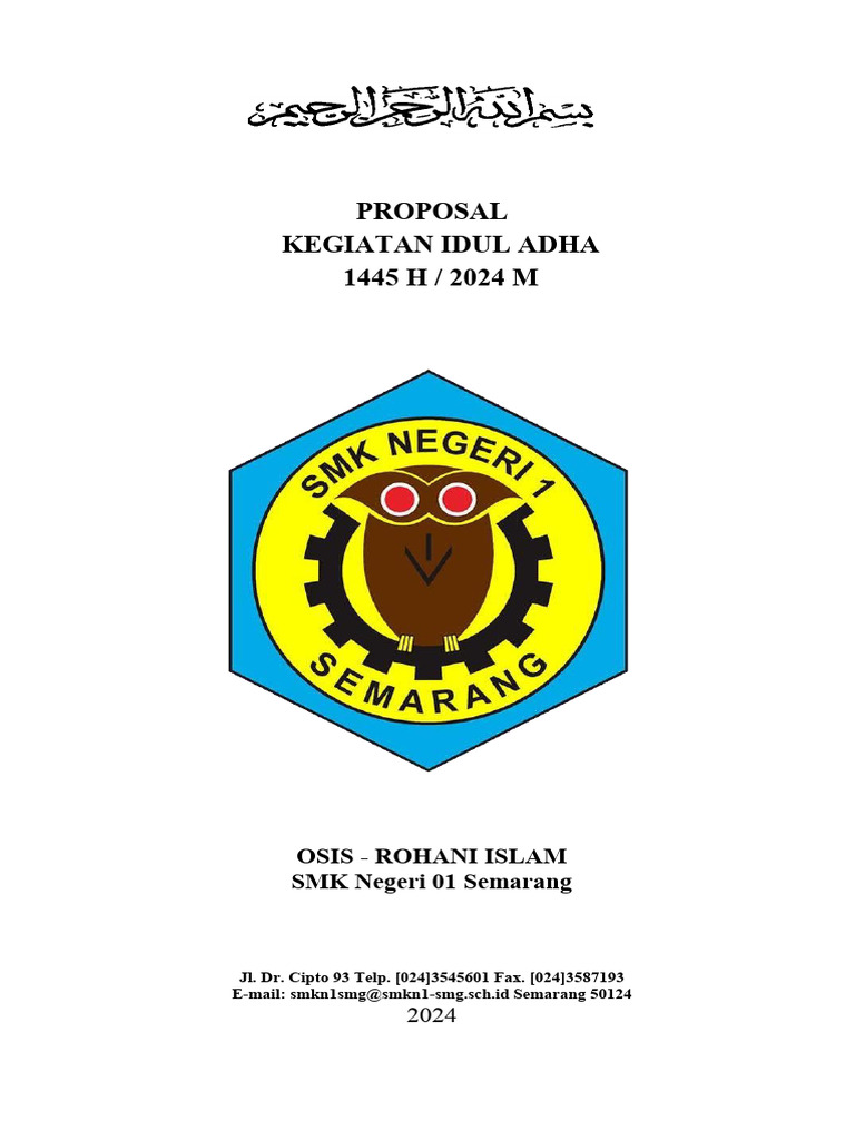 Proposal Idul Adha 2024 SMKN 01 | PDF