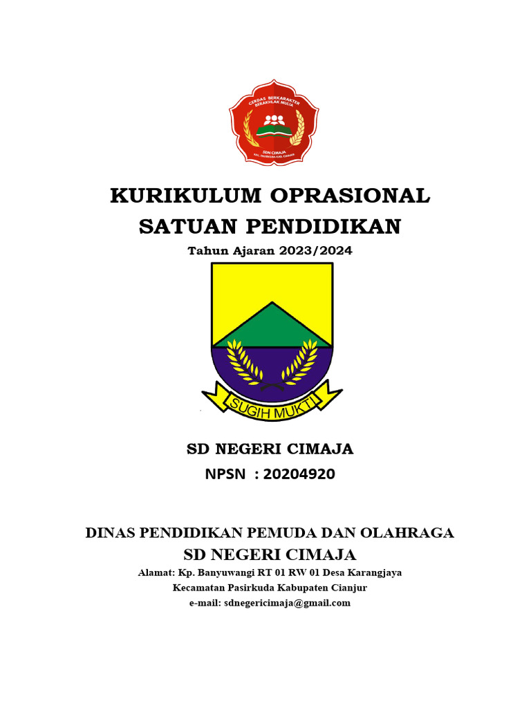 Kosp SDN Cimaja Tahun Ajaran 2023-2024 Hasil Perbaikan | PDF