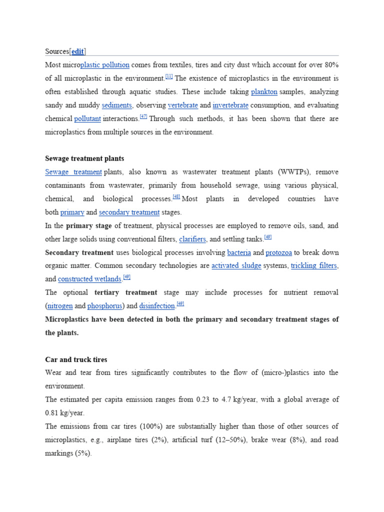 Sources of Microplastic Explanations | PDF | Sewage Treatment | Plastic