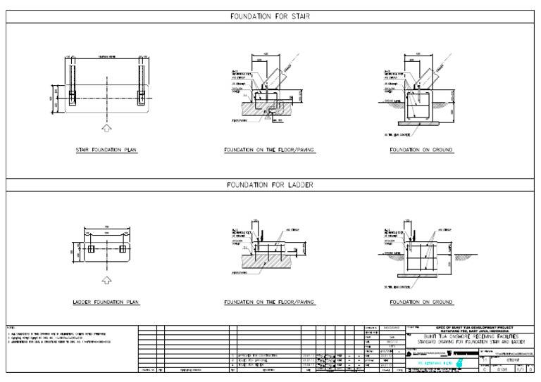 Standard DWG For Foundation Stair & Ladder | PDF