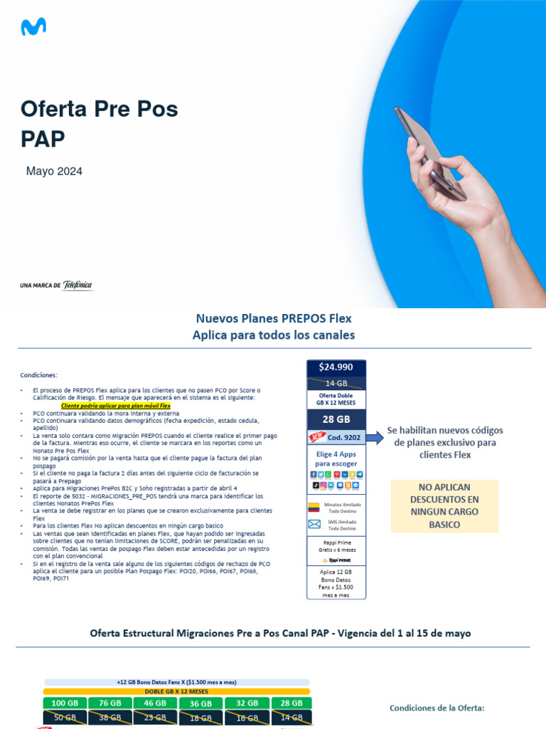 Oferta Pre Pos Flex y Beneficios 2024 | PDF | Smartphone | Aplicación movil
