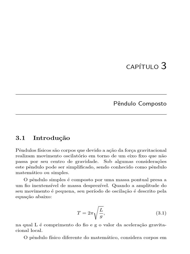 Experimento 3 - Pêndulo Composto | Download grátis PDF | Pêndulo | Massa