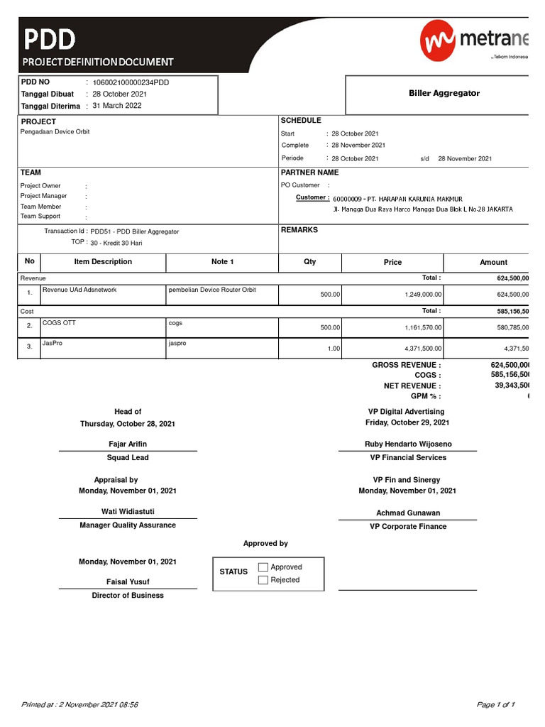 234PDD Full Approval | PDF | Financial Accounting | Financial Economics