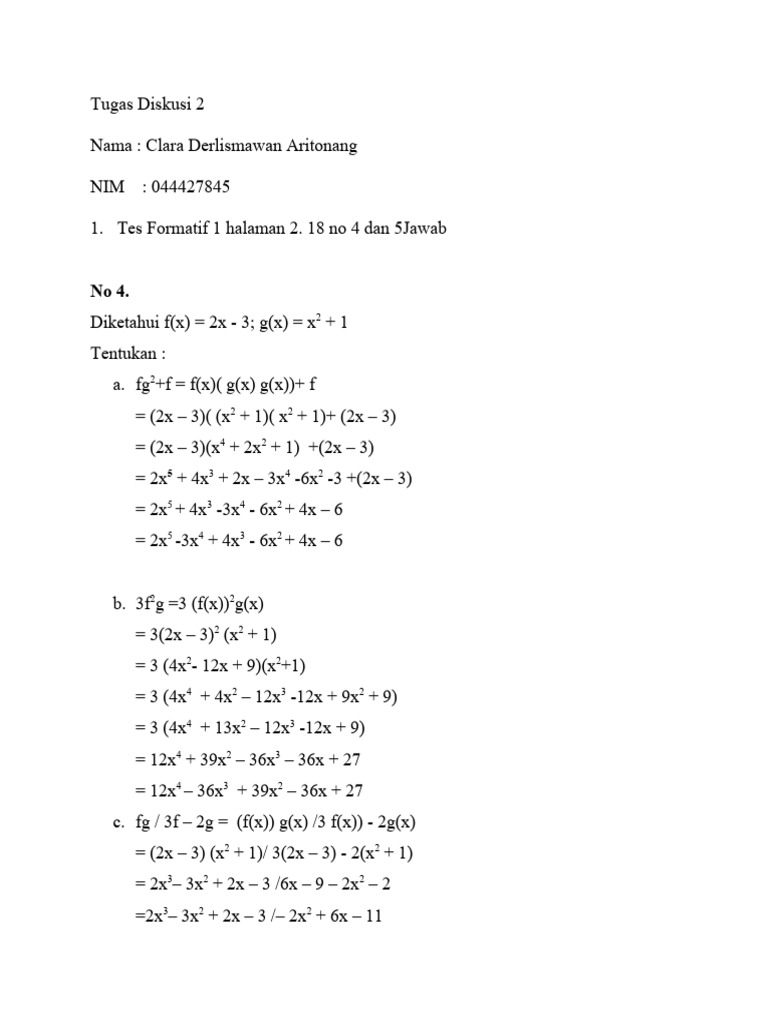 Tugas Diskusi 2 - Kalkulus | PDF