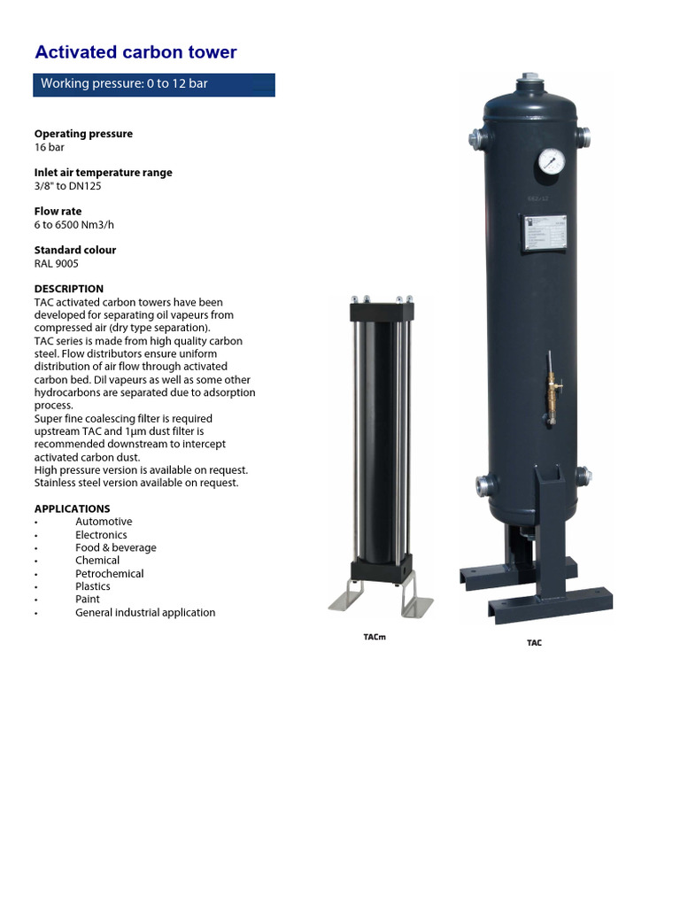 Activated carbon tower | PDF | Adsorption | Liquids