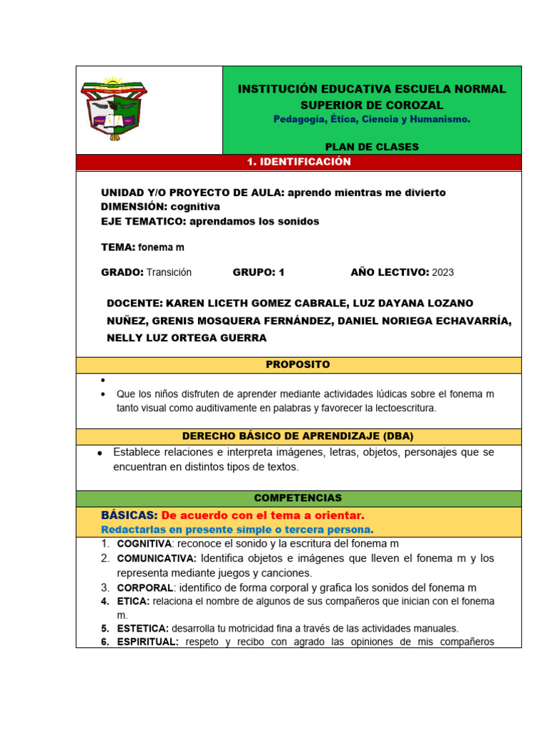 Actividades lúdicas fonema M para preescolar | PDF | Aprendizaje ...