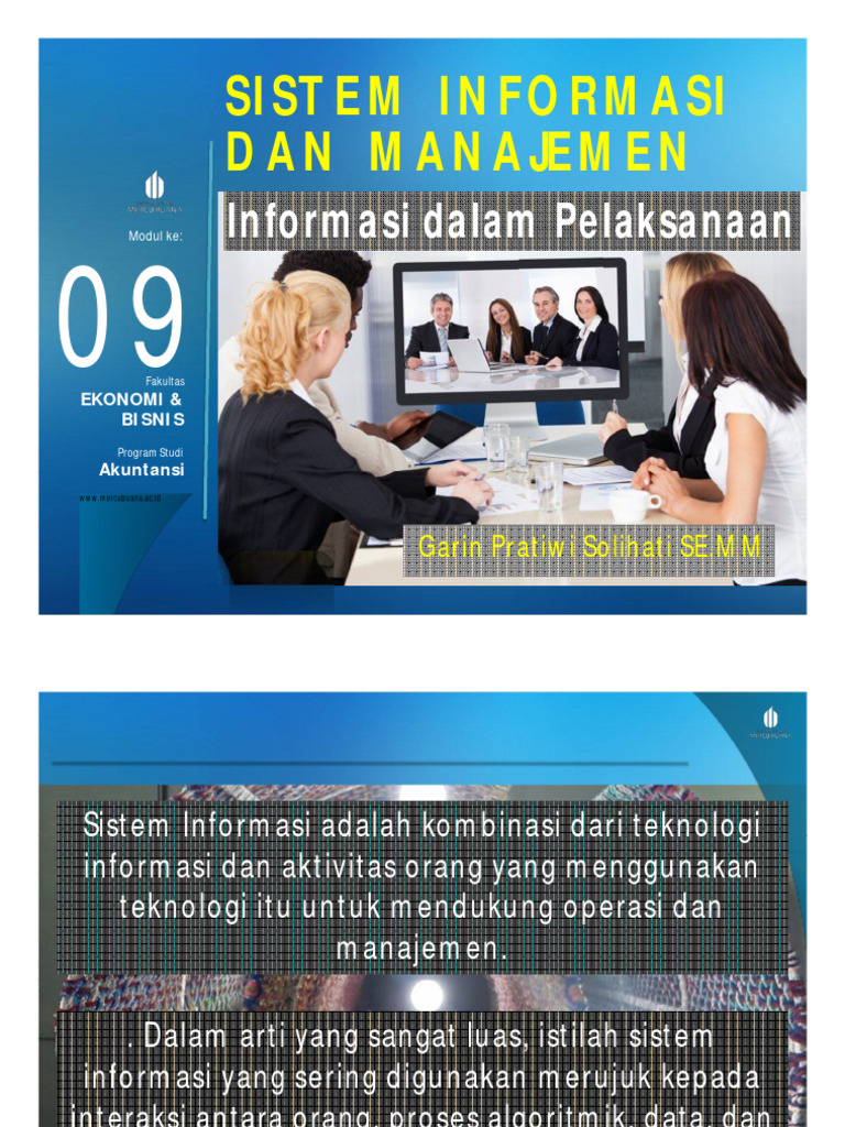 Sistem Informasi Manajemen (TM9) | PDF | Komputer