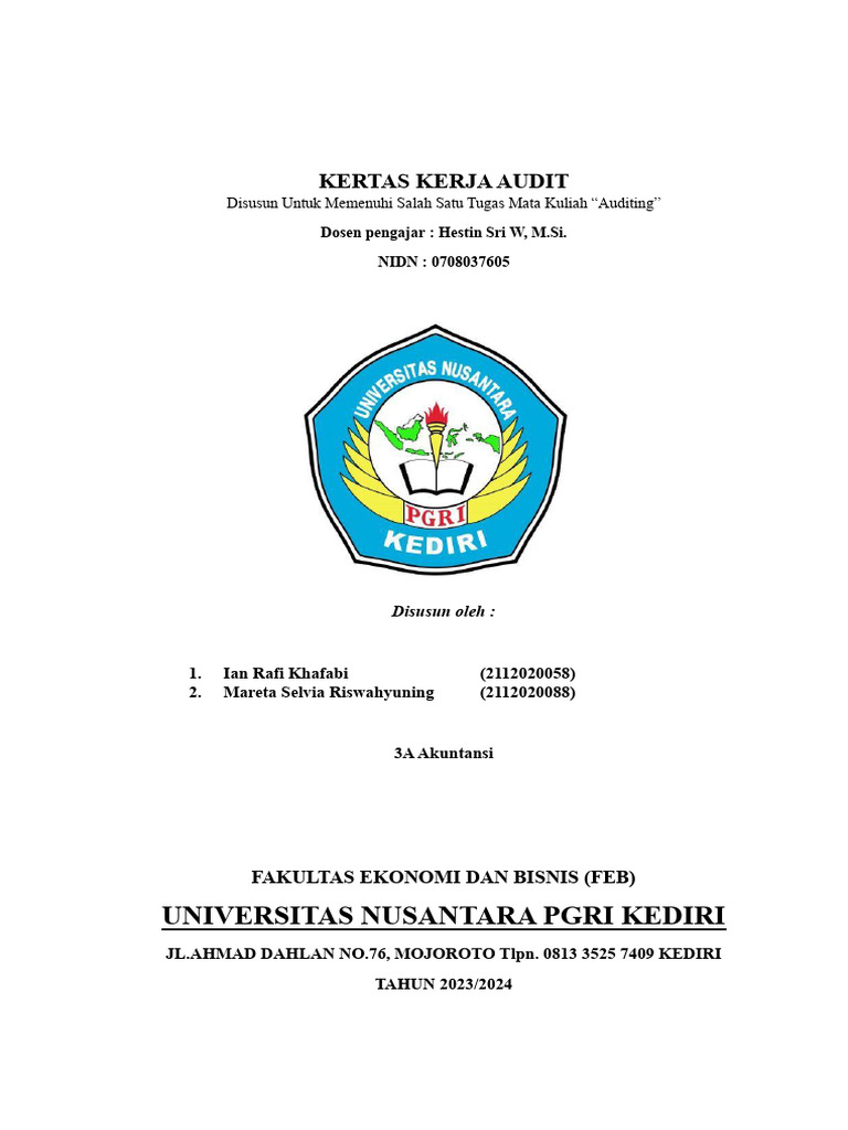 Makalah Kelompok 7 Kertas Kerja Audit | PDF | Karier & Perkembangan ...