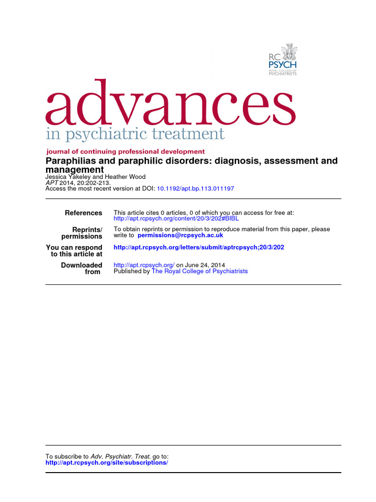 Paraphilias and Paraphilic Disorders | PDF | Mental Disorder | Psychiatry