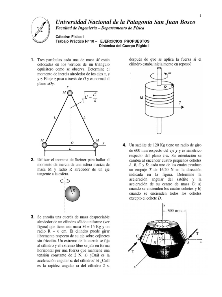 TP10 Dinamica C. Rígido I-Propuestos | PDF | Fricción | Masa