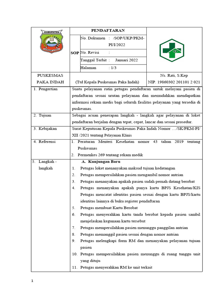 Ep.1 SOP PENDAFTARAN FIX | PDF