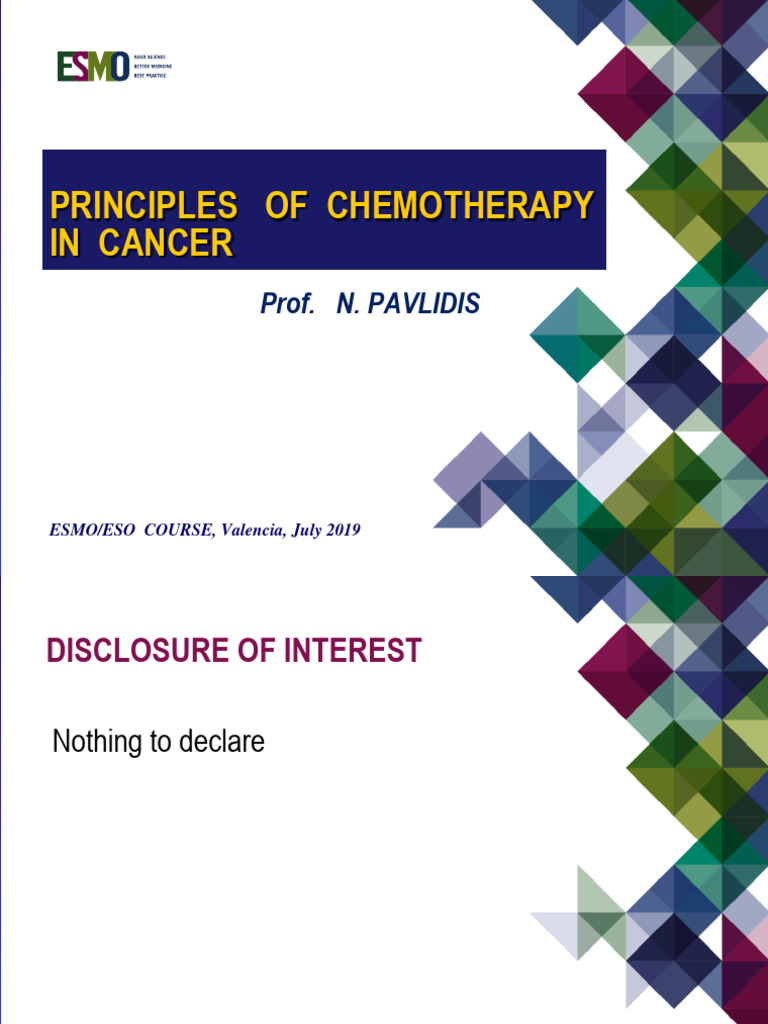 2019 ESMO ESO Course Valencia Chemotherapy Nicholas Pavlidis | PDF ...