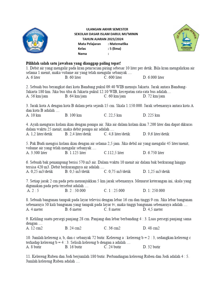 Pas SM 1 MTK 5 | PDF | Griya & Taman
