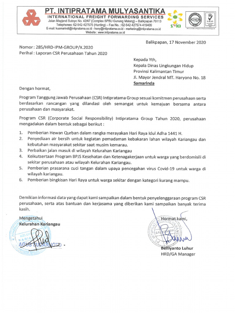 Laporan Csr 2020 Pdf