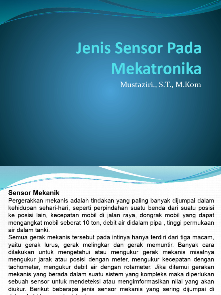 Jenis-Jenis Sensor Untuk Mekatronika | PDF | Teknologi & Rekayasa