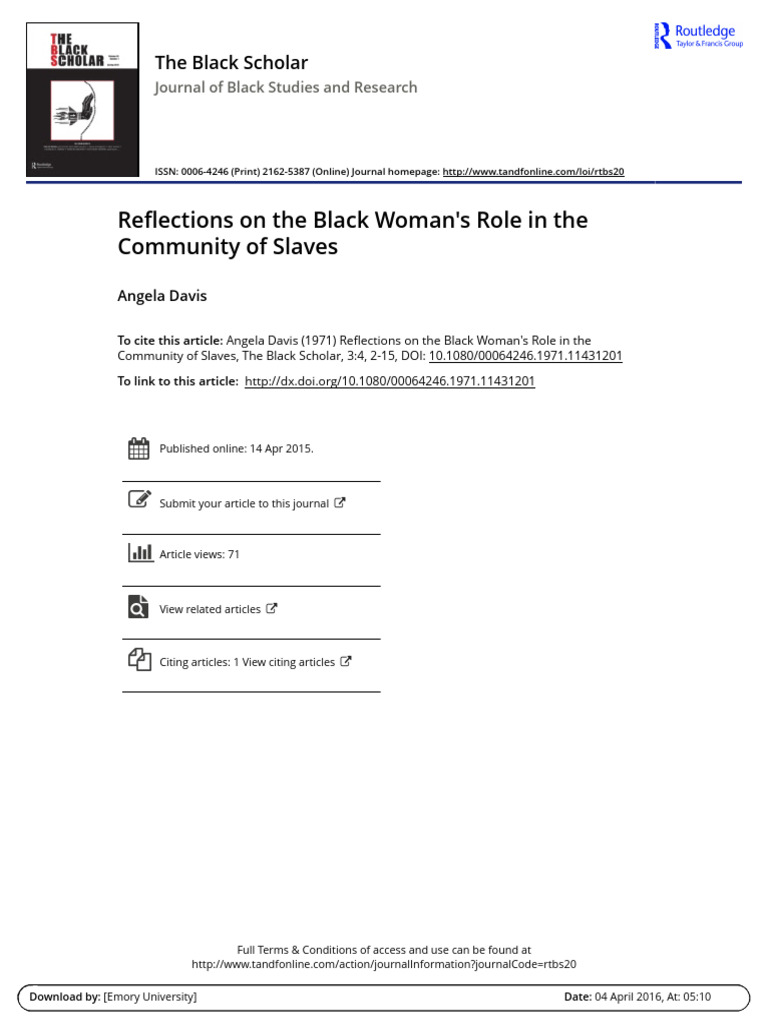 Black Women's Role in Slave Communities | PDF | Slavery | Black People
