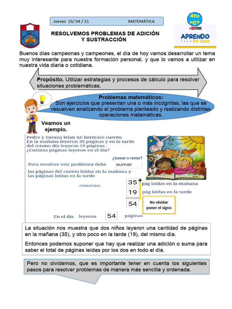 Resolución de Problemas de Matemáticas | PDF | Sustracción