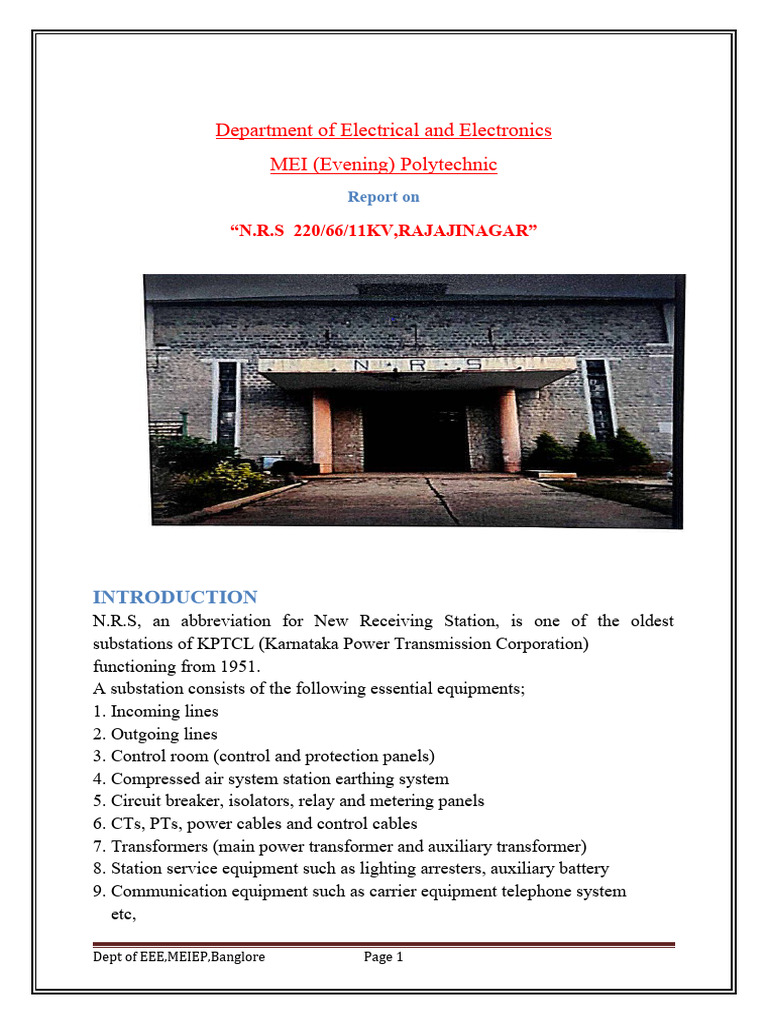 Substation Visit[1] | PDF | Electrical Substation | Transformer
