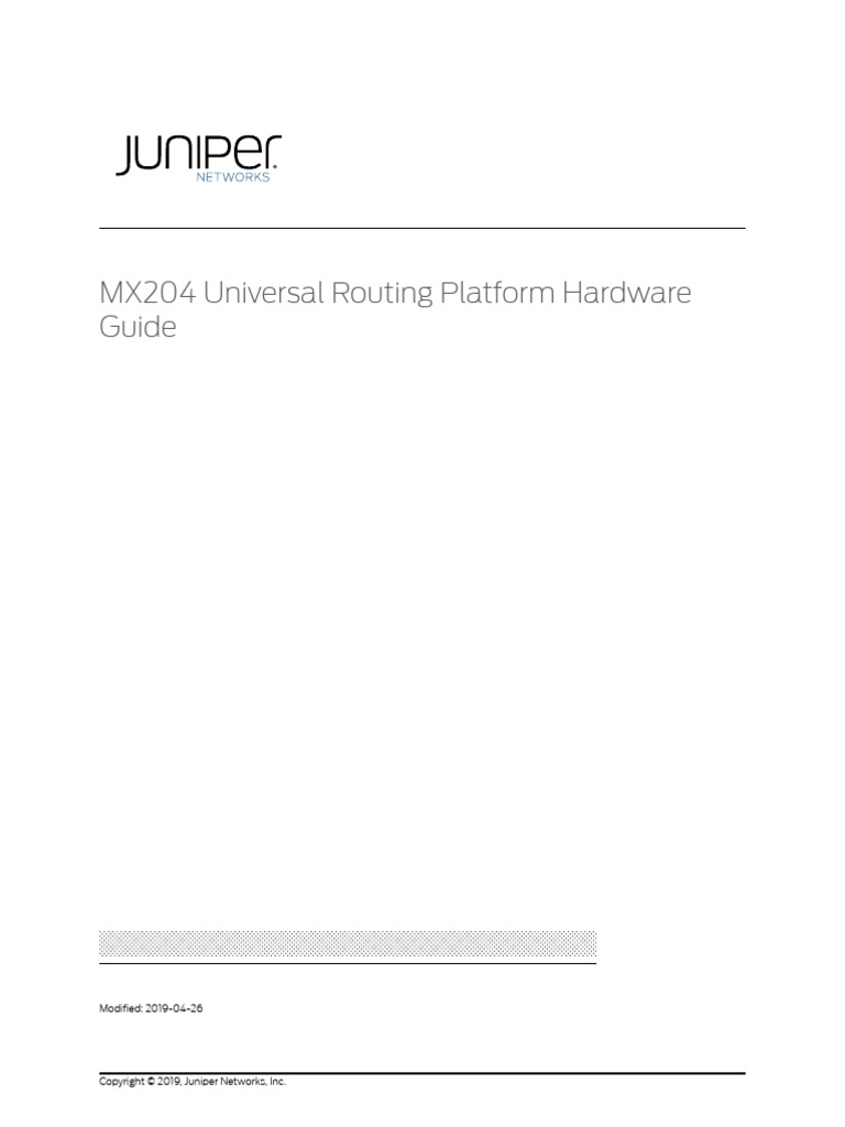 Juniper MX204 Hardware Guide | PDF | Computer Networking | Computer Engineering