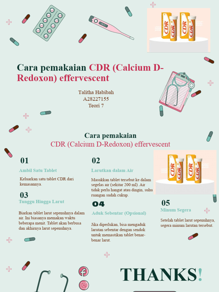 Cara Pemakaian CDR (Calcium D-Redoxon) Effervescent-Talitha Habibah ...