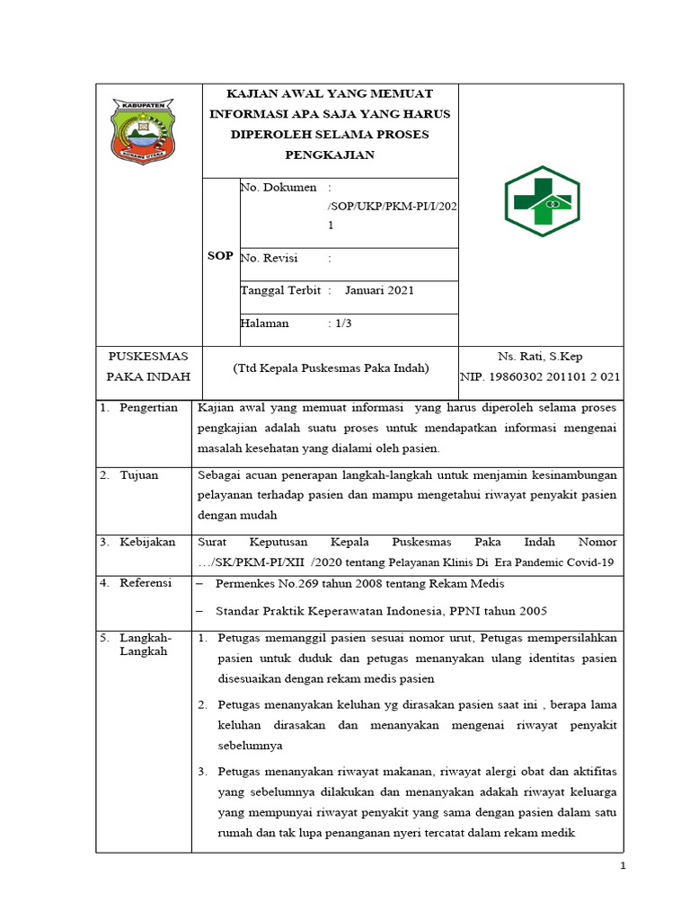 Ep. 1 SOP KAJIAN AWAL FIX | PDF | Pengembangan Diri | Sains & Matematika
