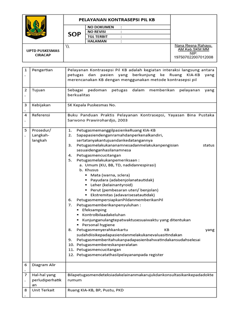SOP KB - Pil | PDF | Sains & Matematika