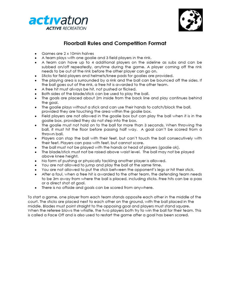 floorball-rules | PDF | Ball Games | Team Sports