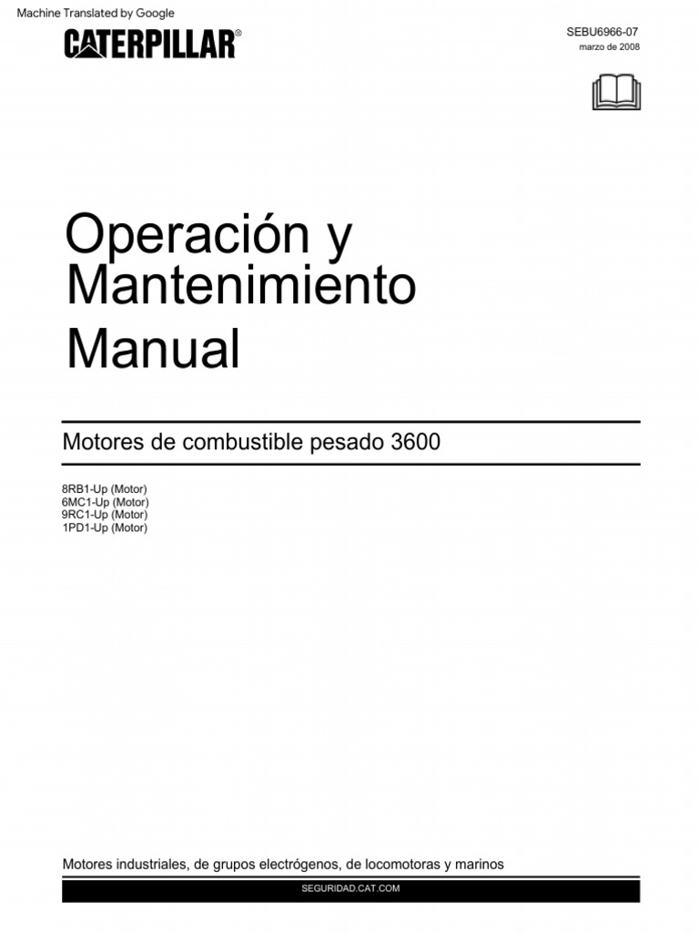 Manual de Operacion Motor Cat 3600 | PDF | Ingenieria Eléctrica ...