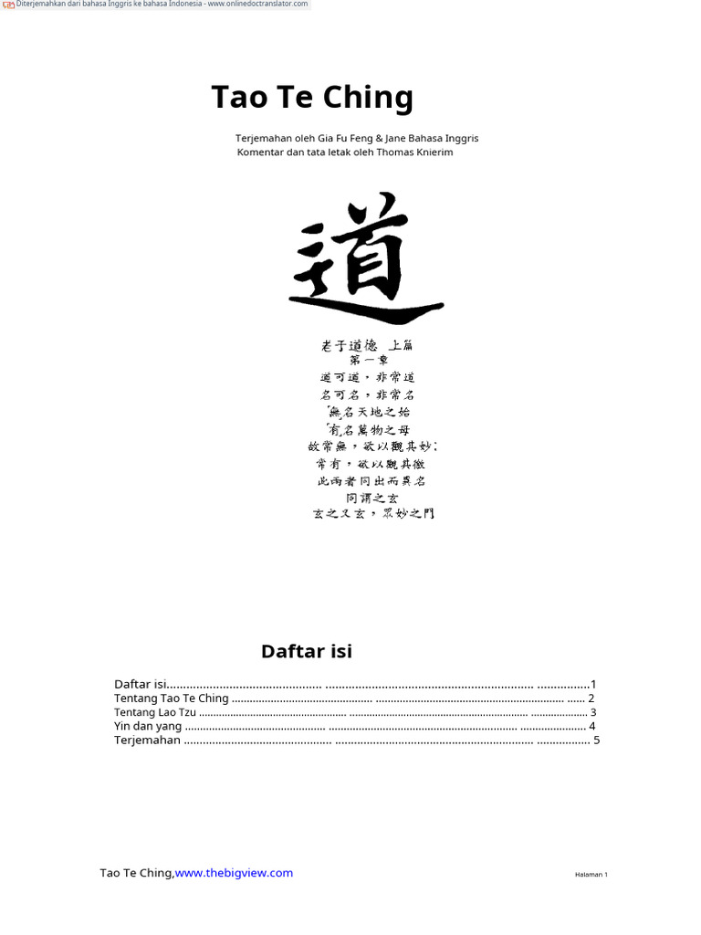 Tao Te Ching Illustrated - En.id | PDF | Filsafat