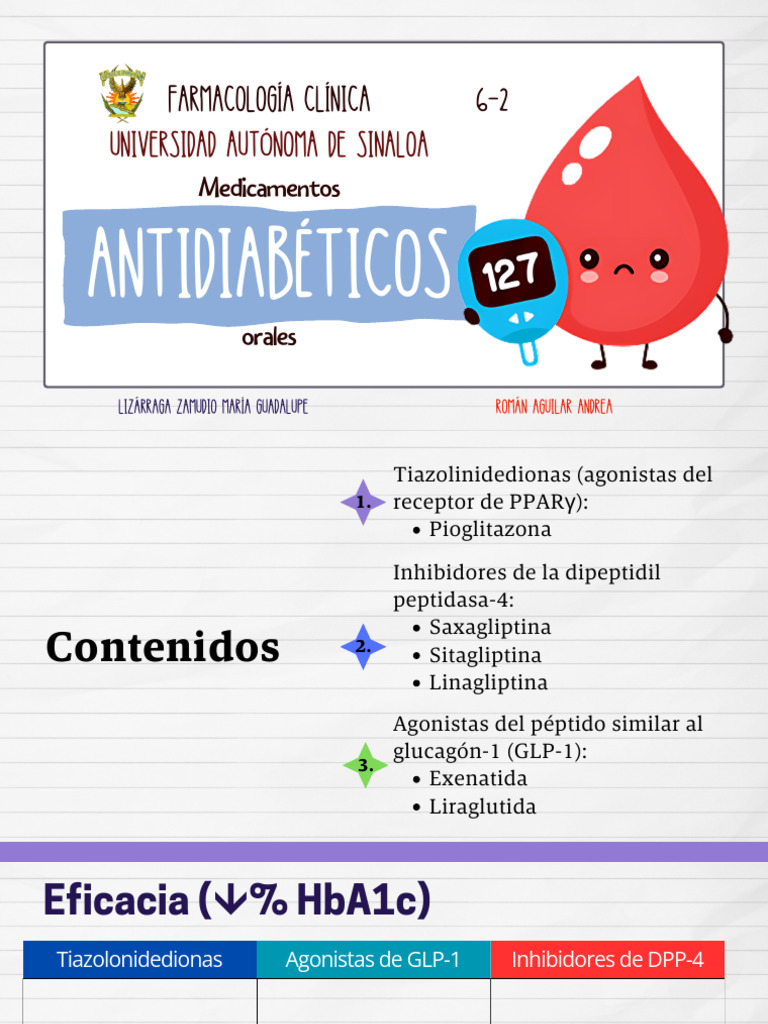 Antidiabéticos Orales: Mecanismos y Efectos | PDF | Farmacología | Drogas