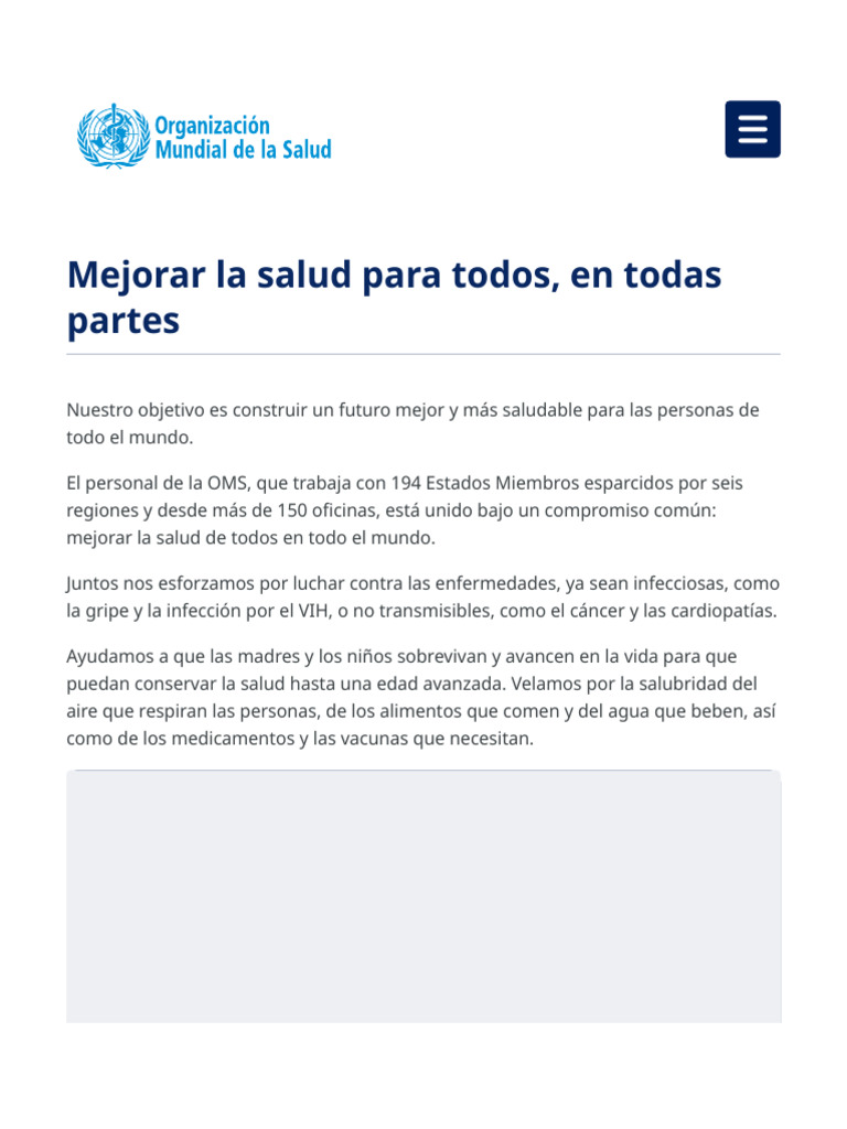 Acerca de La OMS | PDF | Organización Mundial de la Salud ...