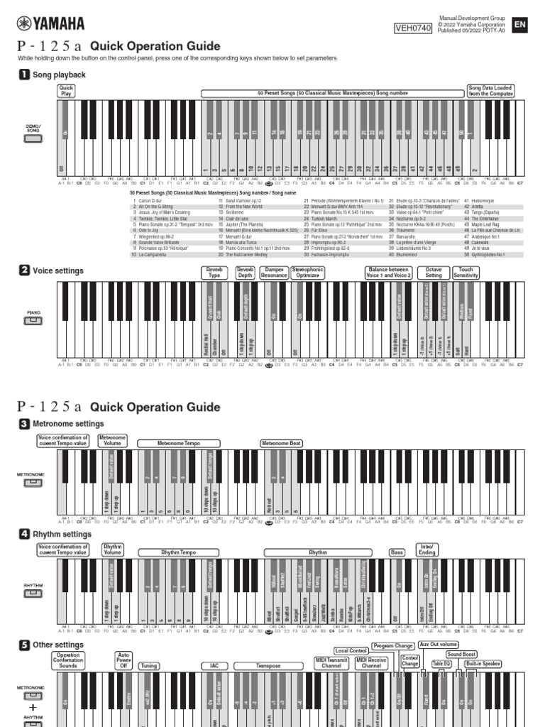 Yamaha P-125a Quick Operation Guide | Download Free PDF | Chess Openings | Chess Theory